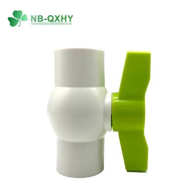 China UV Protected Manual Driving Mode Plastic UPVC/PVC Green Handle Ball Valve for Water Supply for sale