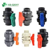 China Manual Black PVC/UPVC Plastic True Double Union Ball Valve with Different Handle Type for sale