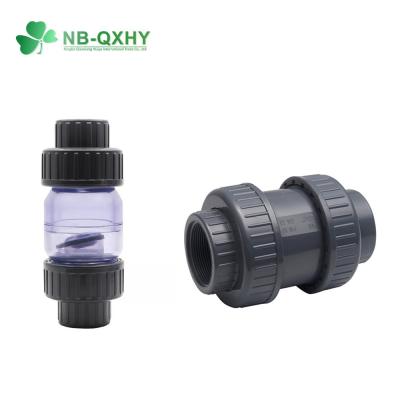 China DIN Standard PVC/UPVC Transparent Union Non Return Swing Check Valve for Customization for sale