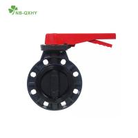 China Request Sample Compact PVC/UPVC Butterfly Valve with Red Handle and Nice US 1/Piece for sale