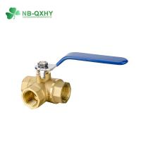 China Flexible Ball Valve Structure Media Water Yellow Thread Brass Copper with Steel Handle for sale