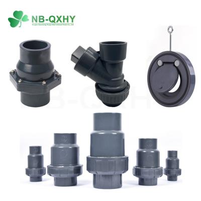 China Customized Tubular Structure PVC Single/Double Union UPVC One Way No Return Check Valve for sale