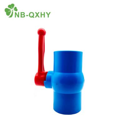 China Southeast Asia/Vietnam PVC UPVC Blue Ball Valve with Red Long Handle 1 Piece Min.Order for sale