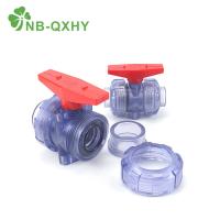 China Blow-Down Valve UPVC Transparent Clear Double Union Ball Valve for Aquarium Water Supply for sale