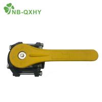 China Customization Plastic Poly Polypropylene Bolted Black Body Ball Valve with Yellow Handle 2 for sale