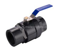 China Straight Through Type Channel Industrial Usage ABS Handle PVC Plastic 2PCS Ball Valve for sale