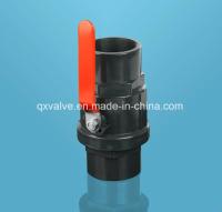 China PVC Ball Valve with Straight Through Type Channel and Steel Handle for sale