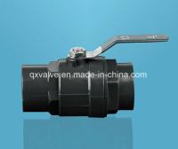 China PVC Ball Valve with Straight Through Type Channel and Steel Handle for sale