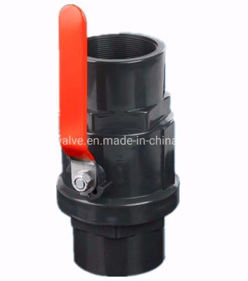 China Plastic PVC Water 2PCS Ball Valve Black with Ss Handle Function Blow-Down Valve 1/2