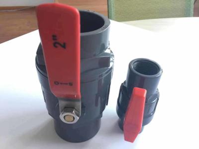 China Flexible Black Color Plastic PVC Two Pieces Ball Valve for Oil and Gas Pipeline for sale
