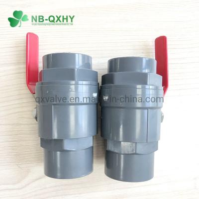 China Manual PVC/UPVC Flexible Ball Valve for Water Supply Steel Handle and Two Pieces for sale