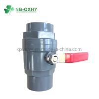 China Manual PVC/UPVC Flexible Ball Valve for Water Supply Steel Handle and Two Pieces for sale