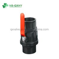 China Manual PVC/UPVC Flexible Ball Valve for Water Supply Steel Handle and Two Pieces for sale