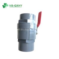 China Grey PVC Irrigation Water Flexible Ball Valve By Glue Connection Form for sale