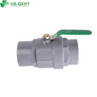 China Green Steel Handle Water Supply System PVC Material 2 PCS Ball Valve for Agriculture for sale