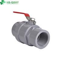 China Customized Request Chinese Red Steel Handle QX PVC 2 PCS Ball Valve for Plumbing System for sale