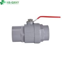 China Customized Request Chinese Red Steel Handle QX PVC 2 PCS Ball Valve for Plumbing System for sale