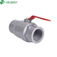 China Customized Request Chinese Red Steel Handle QX PVC 2 PCS Ball Valve for Plumbing System for sale