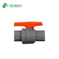 China Flexible Plastic Ball Valve with Manual Driving Mode and Grey Two Piece Structure for sale