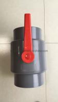 China Manual Driving Mode 6 Inch White PVC Ball Valve Red Long Handle Plastic Valves QX01 for sale