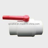 China Manual Driving Mode 6 Inch White PVC Ball Valve Red Long Handle Plastic Valves QX01 for sale