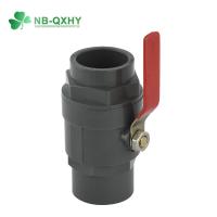 China PVC 2 Piece Valve with Straight Through Type and Two Stainless Steel Handle Ball Valve for sale
