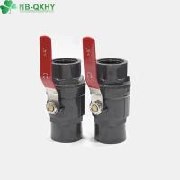 China 2 PCS Ball Valve with Household Usage and PVC Handle in Steel Handle Black/Dark Gray for sale