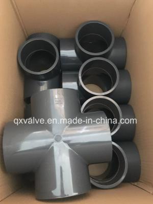 China QX19 Customized Request Water Supply Type Pn12.5 PVC Cross Design with Gray Color for sale