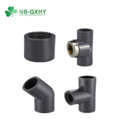 China 100% Material Deep Gray Color Sch80 ASTM PVC Fittings Complete Size Model US 3/Piece for sale