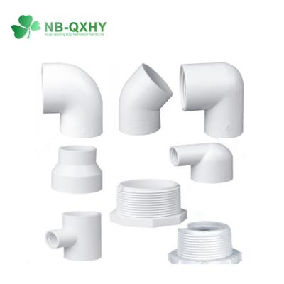 China Reducer PVC Pressure Pipe Fittings 90 Degree Elbow ASTM D2466 SCH40 Wall Thickness for sale