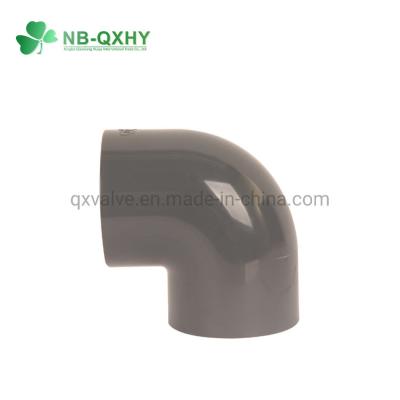 China ASTM Standard PVC QX21 Sch80 UPVC 90deg Elbow Size From 1/2