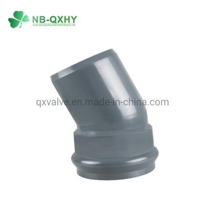 China Round Head Code PVC Elbow 22.5deg F/S Size From 225mm to 315mm DIN Standard Pn10 for sale