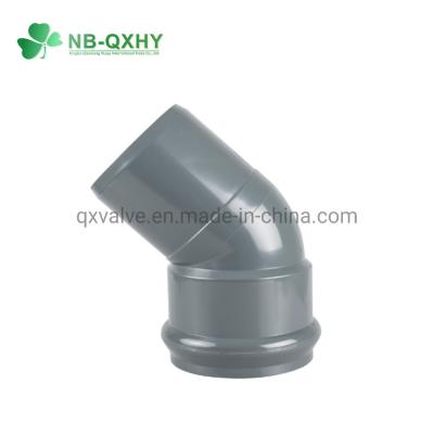 China QX DIN Standard Pn10 UPVC Elbow 45ddeg Size 200mm-315mm for Customized Requirements for sale