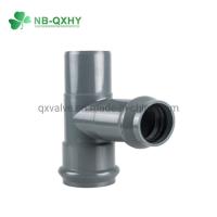 China 22.5deg Angle DIN Standard UPVC Tee with Two Side Rubber F/F/S Size 110mm-315mm Direct for sale