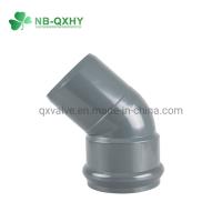 China 22.5deg Angle DIN Standard UPVC Tee with Two Side Rubber F/F/S Size 110mm-315mm Direct for sale