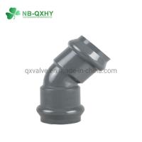 China 22.5deg Angle DIN Standard UPVC Tee with Two Side Rubber F/F/S Size 110mm-315mm Direct for sale