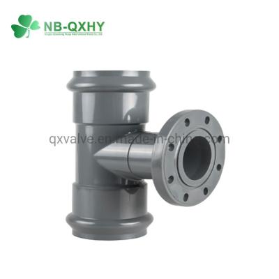 China Universal DIN Standard Pn10 UPVC Tee with Flanged Branch F/F Size From 110mm to 315mm for sale