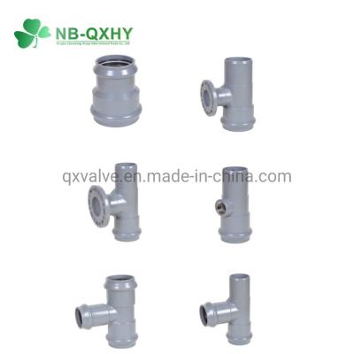 China Plastic Pipe Fitting PVC Tee with Rubber Ring Long-Lasting Performance for sale