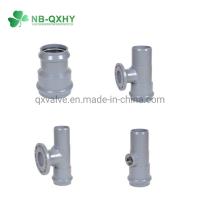 China UV Radiation UPVC/PVC Pipe Fitting Joint Three Faucet Equal Tee DIN with Rubber Ring for sale