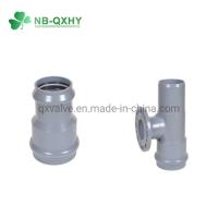 China PVC One Faucet One Flange One Insert Regular Tees DIN with Rubber Ring Drain Water QX for sale