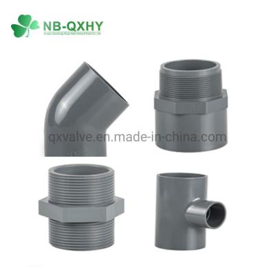 China Light Gray UPVC Pipe Fittings DIN Standard Pn10 and Pn16 for Long-Lasting Performance for sale