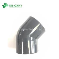 China UPVC 45 Degree Elbow QX Pn16 20-400mm Grey PVC Pipe Fitting Wall Thickness Sch80s for sale