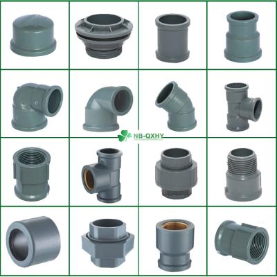 China Round Head Code DIN Standard NBR5648 PVC Pipe Fitting for Water Supply 90 Degree Angle for sale