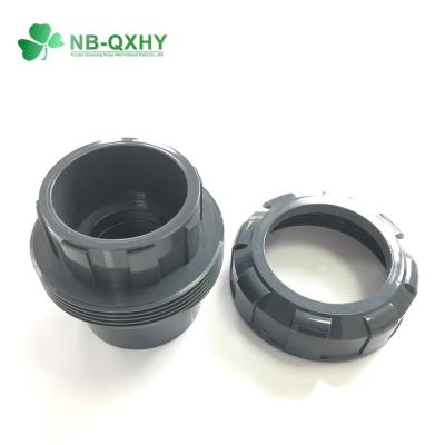 China Pn16 Grey Color PVC Pipe Fitting Socket Union for High Pressure Cold Water Management for sale