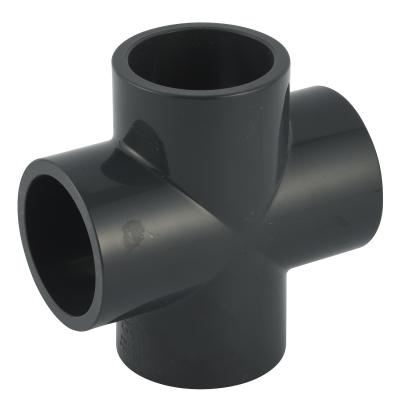 China Pn16 Presssure CPVC Pipe Fitting Plastic Cross Tee for Water Distribution System for sale