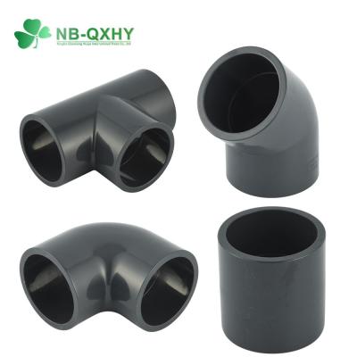 China Round Head Code PVC Pipe Fitting Tee Elbow Coupling for Water Supply in 20mm to 400mm for sale
