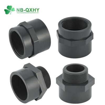 China Flexible 20mm to 110mm DIN PVC Pipe Fitting Pn16 Pipe and Fitting Female Male Adapter for sale