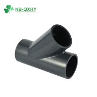 China DIN Standard Dark Gray Pn16 PVC Pipe Fittings 110mm Y Type Tee for Water Treatment for sale