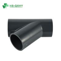 China DIN Standard Dark Gray Pn16 PVC Pipe Fittings 110mm Y Type Tee for Water Treatment for sale