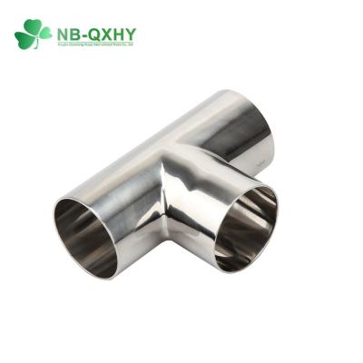 China Stainless Steel Sanitary Tee Fitting QX Connection For Industrial Applications for sale